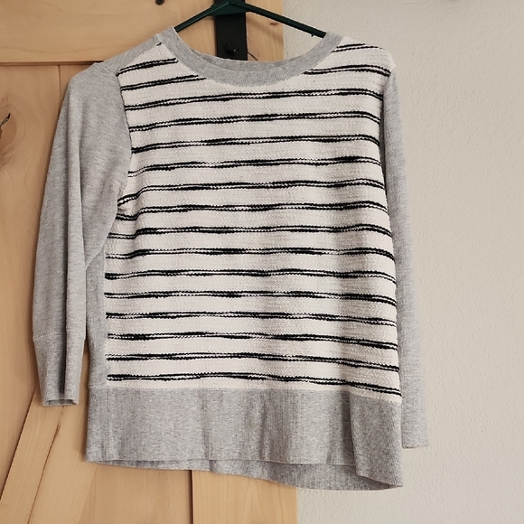 Lou & Grey | Tops | Lou Grey Black And Gray Striped Sweatshirt | Poshmark